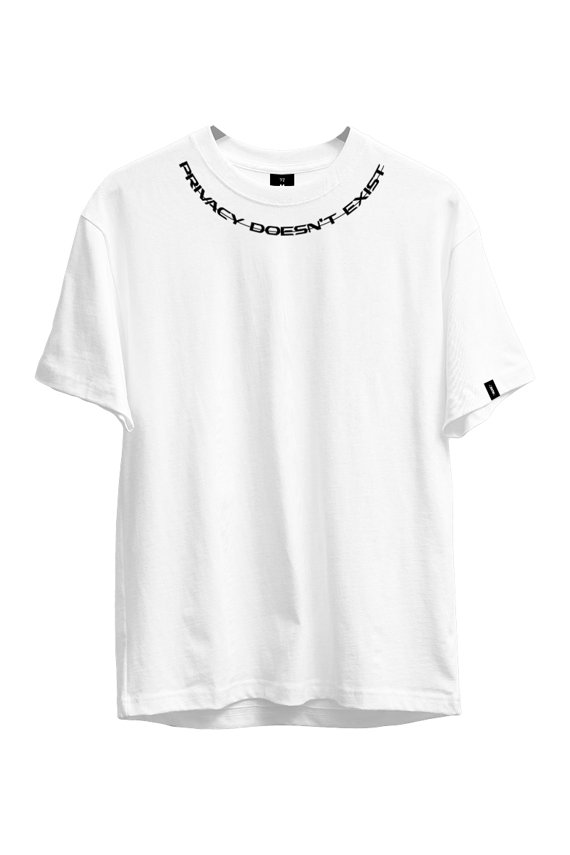 T-shirt PRIVACY, biała - 7MORE7